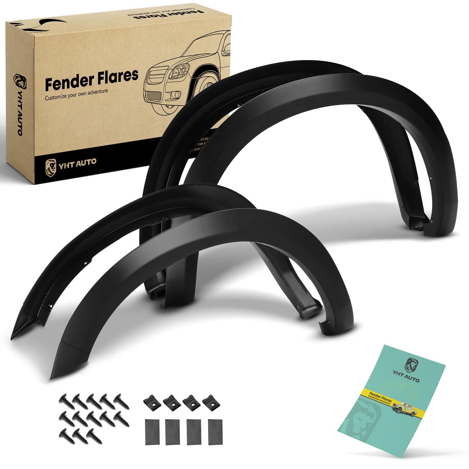 YHTAUTO OE Factory Style Fender Flares w/Hardware Kit Fits Dodge Ram ...