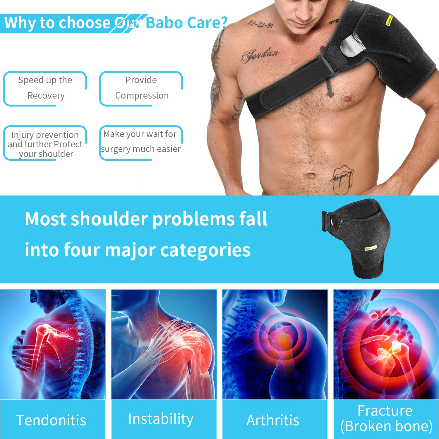 Mua Shoulder Stability Brace with Pressure Pad by Babo Care - Light and ...