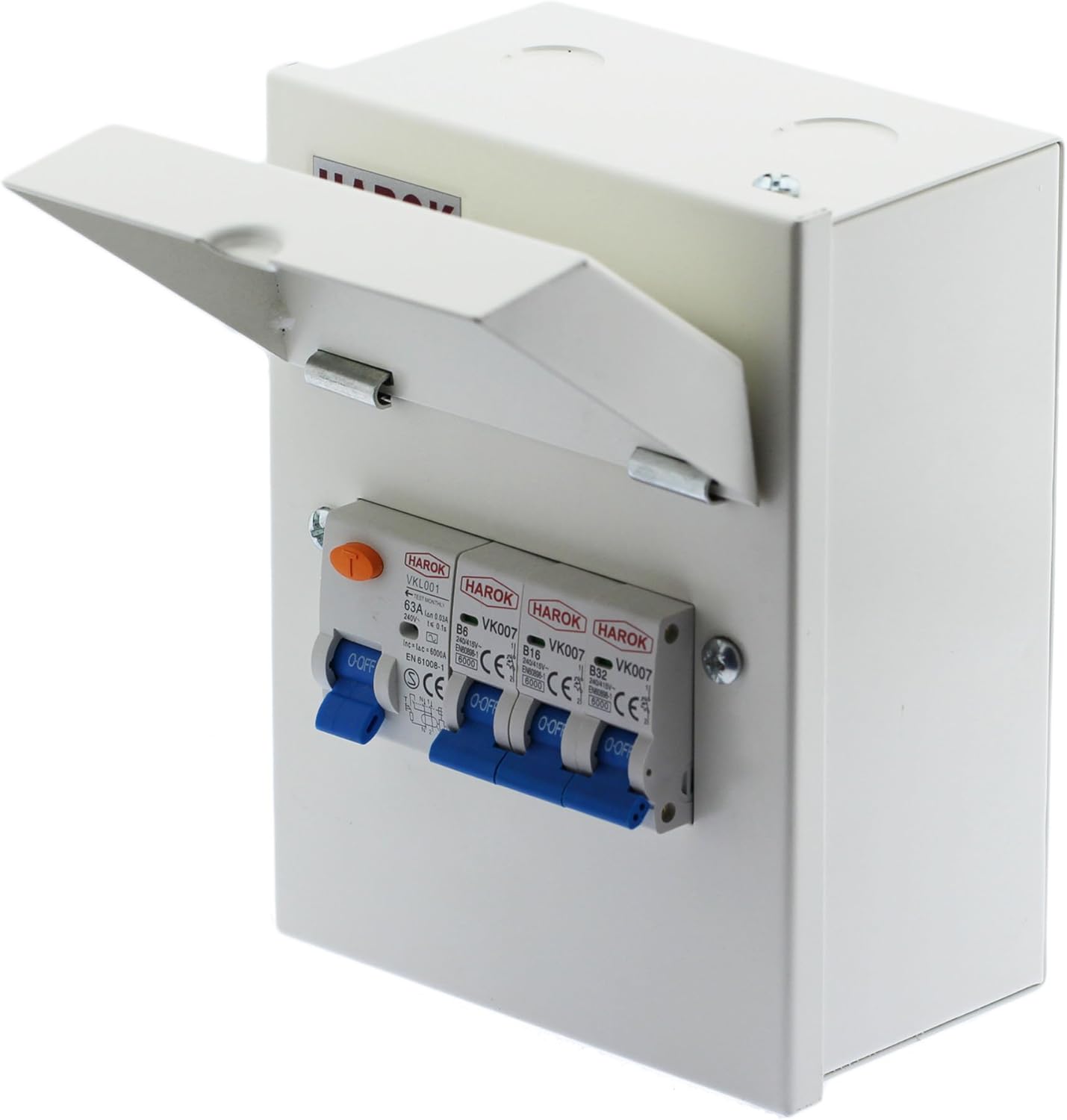 Metal Garage Consumer Unit 63A RCD, 6A, 16A, 32A MCB Amendment 3 ...