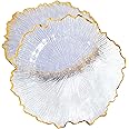 Amazon.com | DaCakeWS Acrylic Gold Rim Reef Charger Plates 10PCS ...
