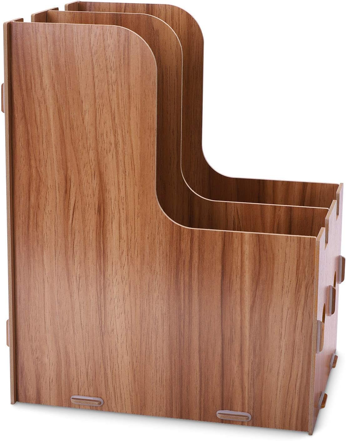 Desk Organiser 2 Compartments Magazine Rack Wooden Magazine File A4 ...