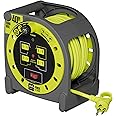 Masterplug 60ft Cord Reel, Retractable Extension Lead with Winding ...