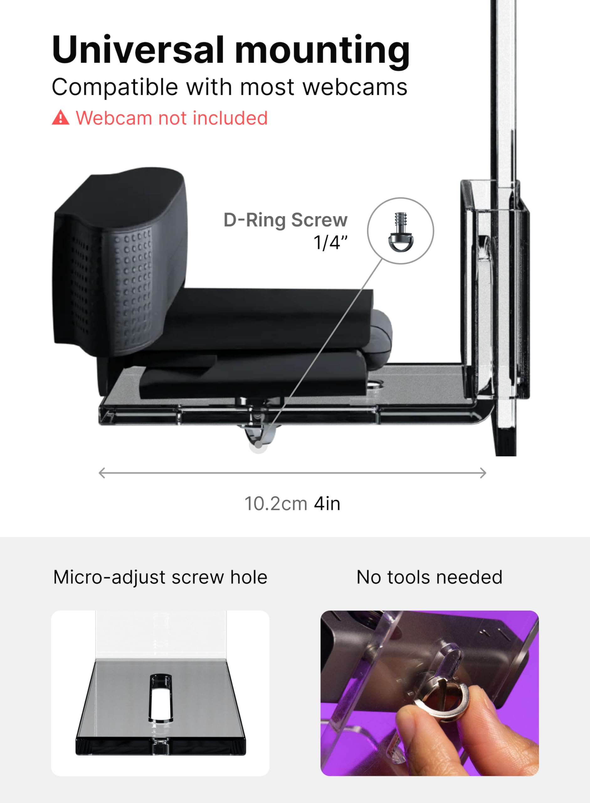 Mua Pro V2 | Center Screen/Middle Screen Webcam Mount | Position Any ...