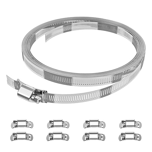 Multi-Purpose Hose Clamp 14.7 Feet Long, DIY Adjustable Worm Gear Hose ...