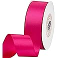 Amazon.com: VATIN Solid Color Double Faced Hot Pink Satin Ribbon 1-1/2 ...