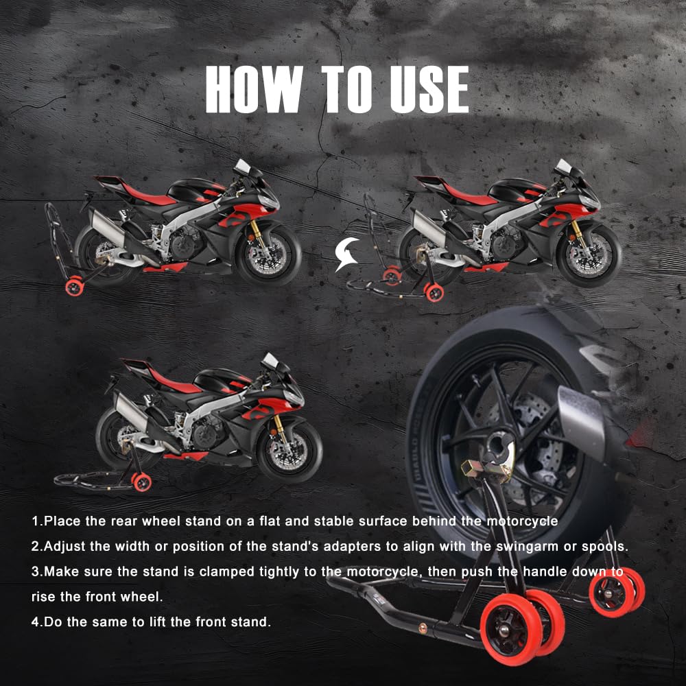 Mua Porotmotor Motorcycle Stands Front Rear, 850lbs Front and Rear ...