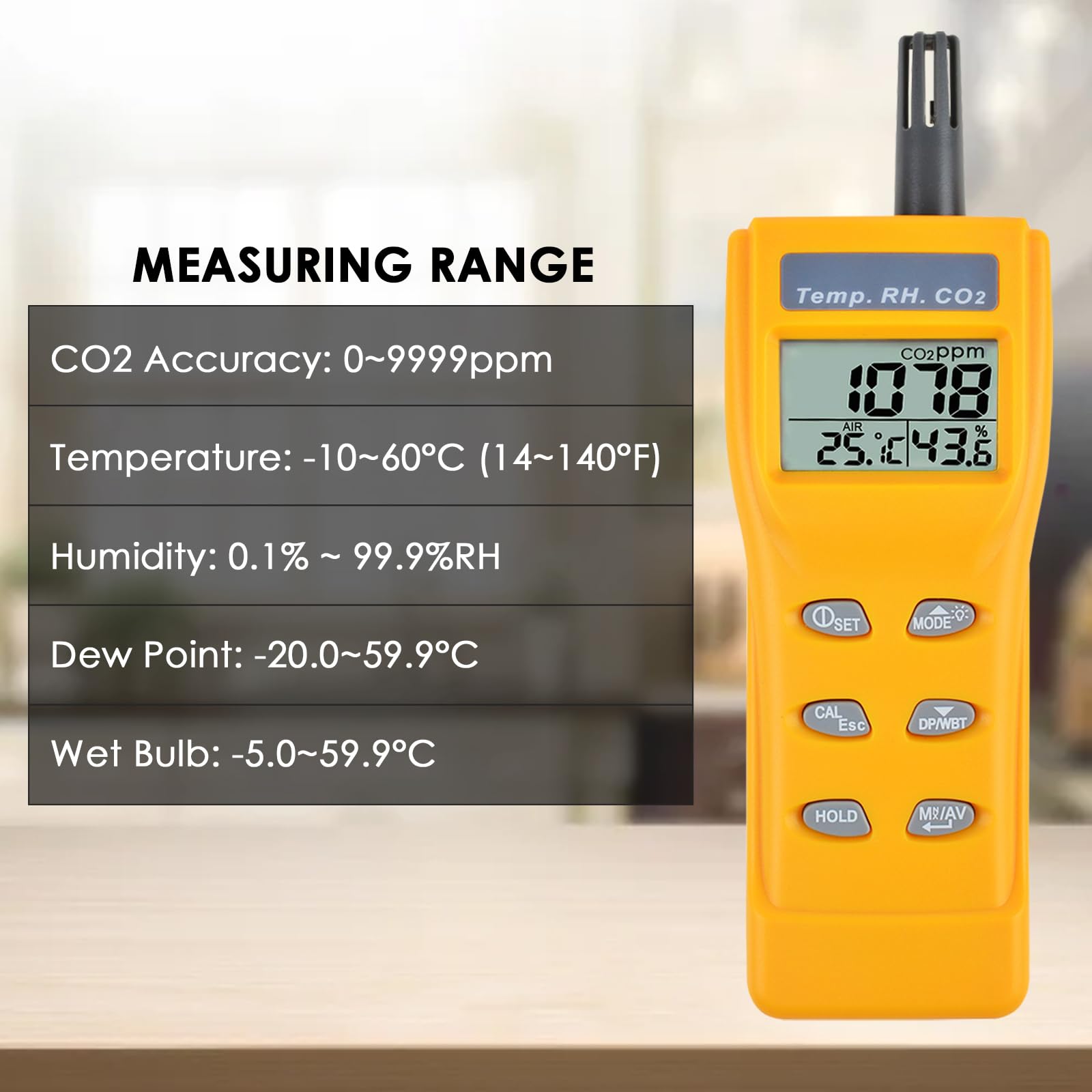 Mua CO2 Meter Portable CO2 Detector Digital CO2 Monitor with Alarm ...