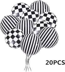 Amazon.com: 20 Pieces Checkered Racing Car Flag Party Balloons - Racing ...