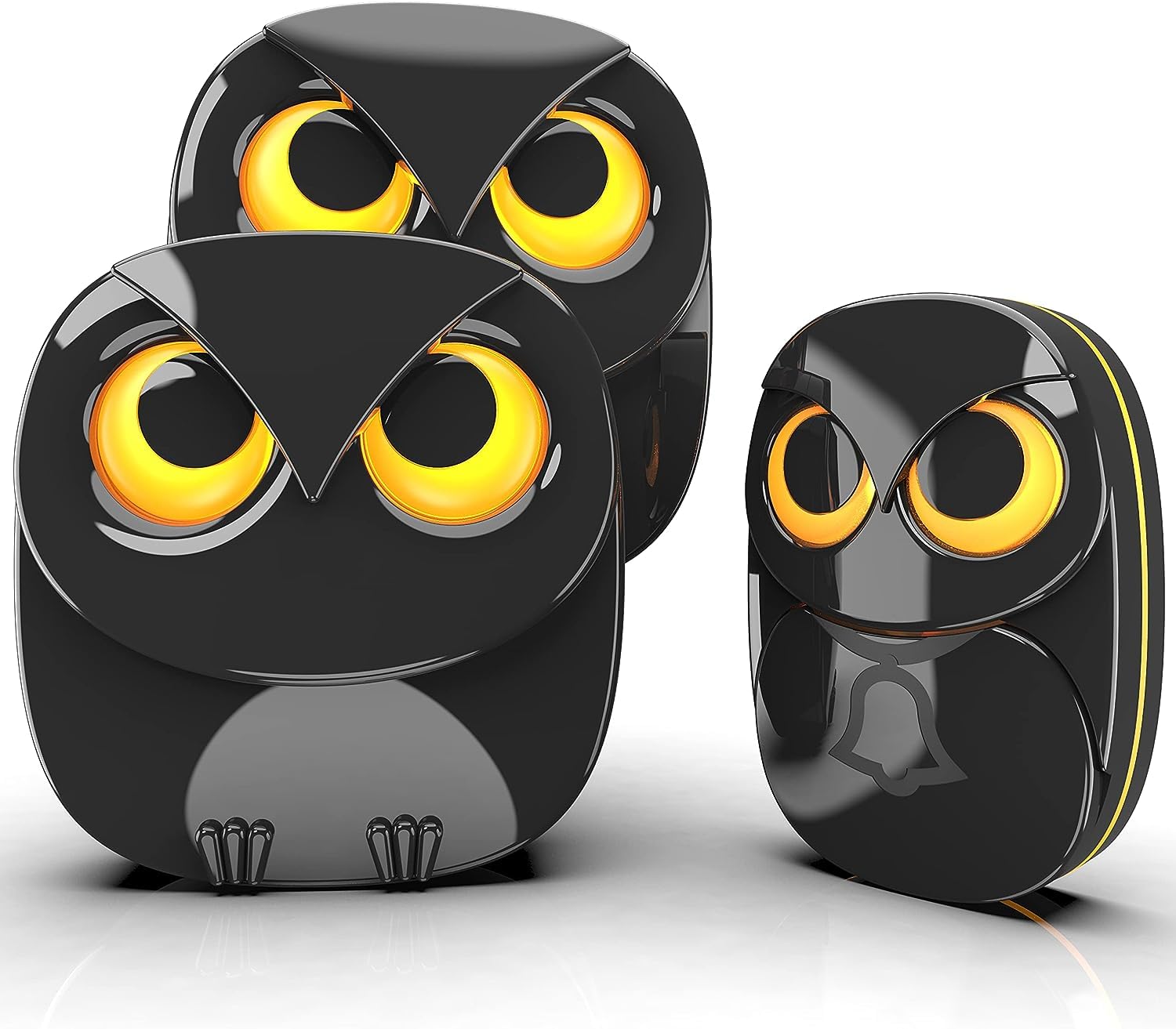 Wireless Doorbell, Cute Owl Doorbell Weatherproof IP55 Outdoor Remote ...