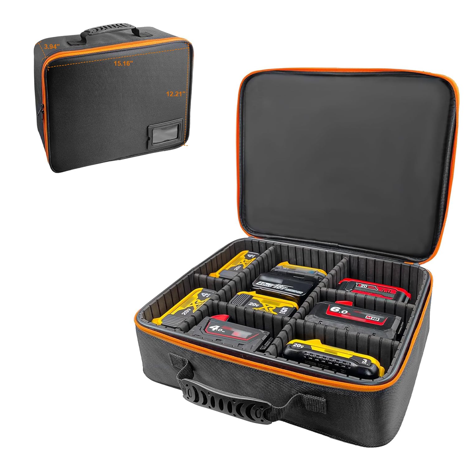 Extra Large Hard Tool Battery Carrying Case fits for Dewalt/Milwaukee ...
