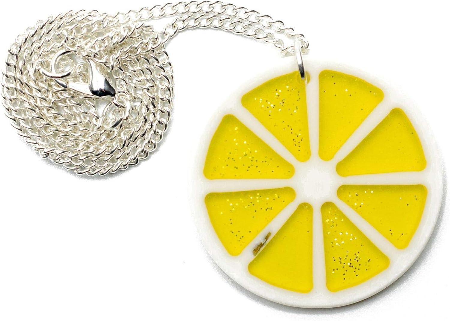 Miniblings Lemon Slice Necklace - Handmade Fashion Jewelry I Chain 45cm ...