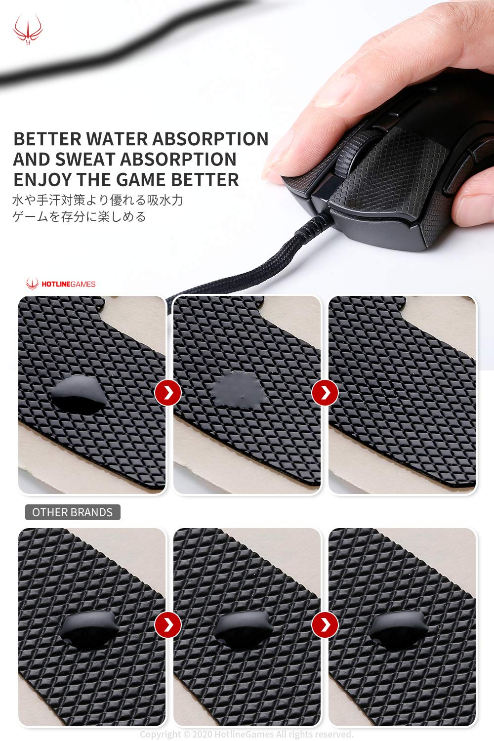 Mua [Grip Upgrade] HOTLINEGAMES 2.0 Plus Mouse Anti Slip Grip Tape ...