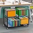 Amazon.com: mopam File Cart with Wheels Hanging Files Folder Movable ...