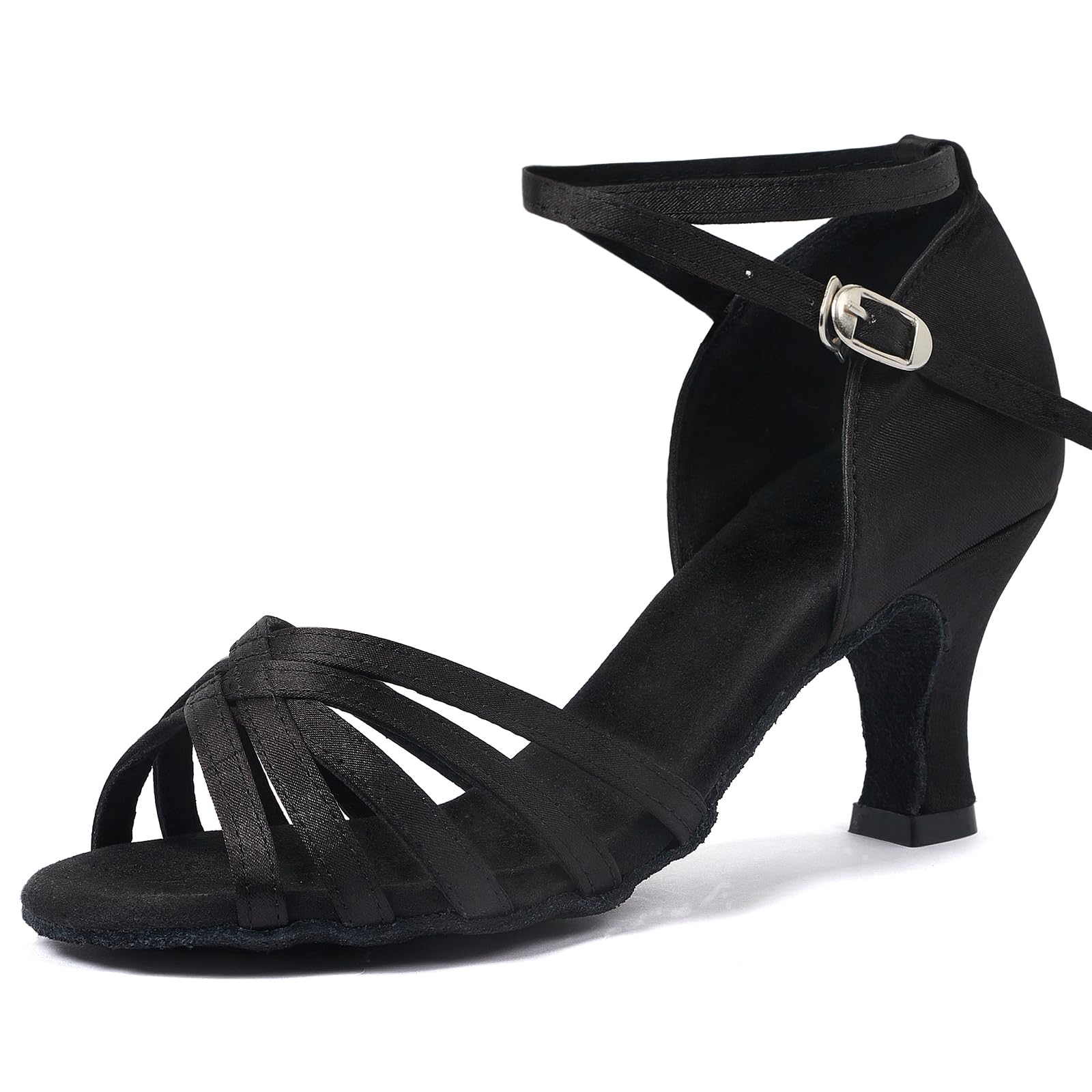 iCKER Women's Professional Latin Dance Shoes Satin Salsa Ballroom ...