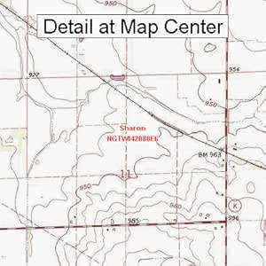 Amazon.com : USGS Topographic Quadrangle Map - Sharon, Wisconsin ...