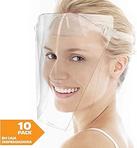 Careta Protectora Facial ,10 Pack , Protector Facial Ajustable, Visor ...