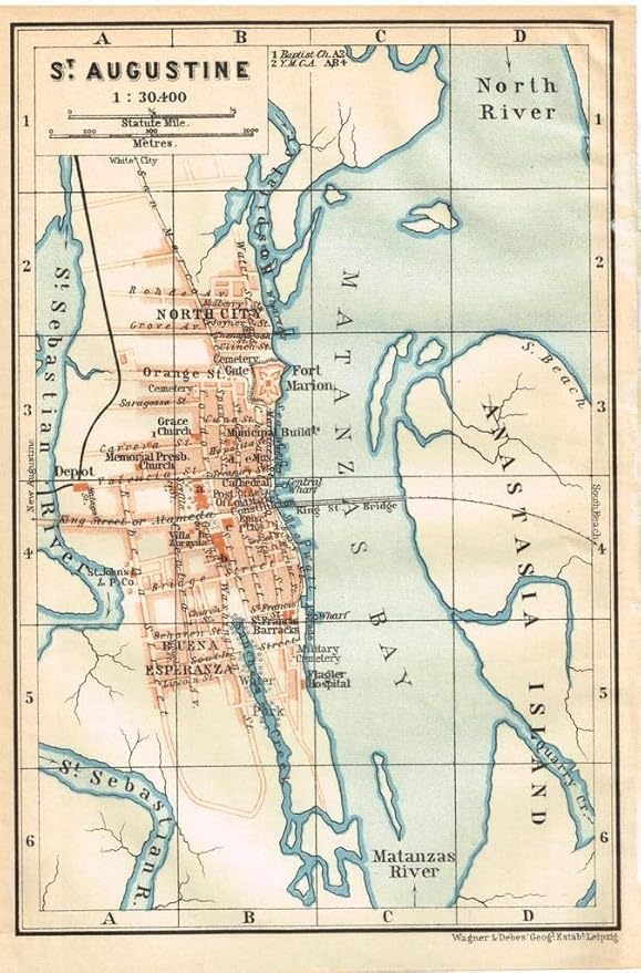 Map St Augustine Florida Usa