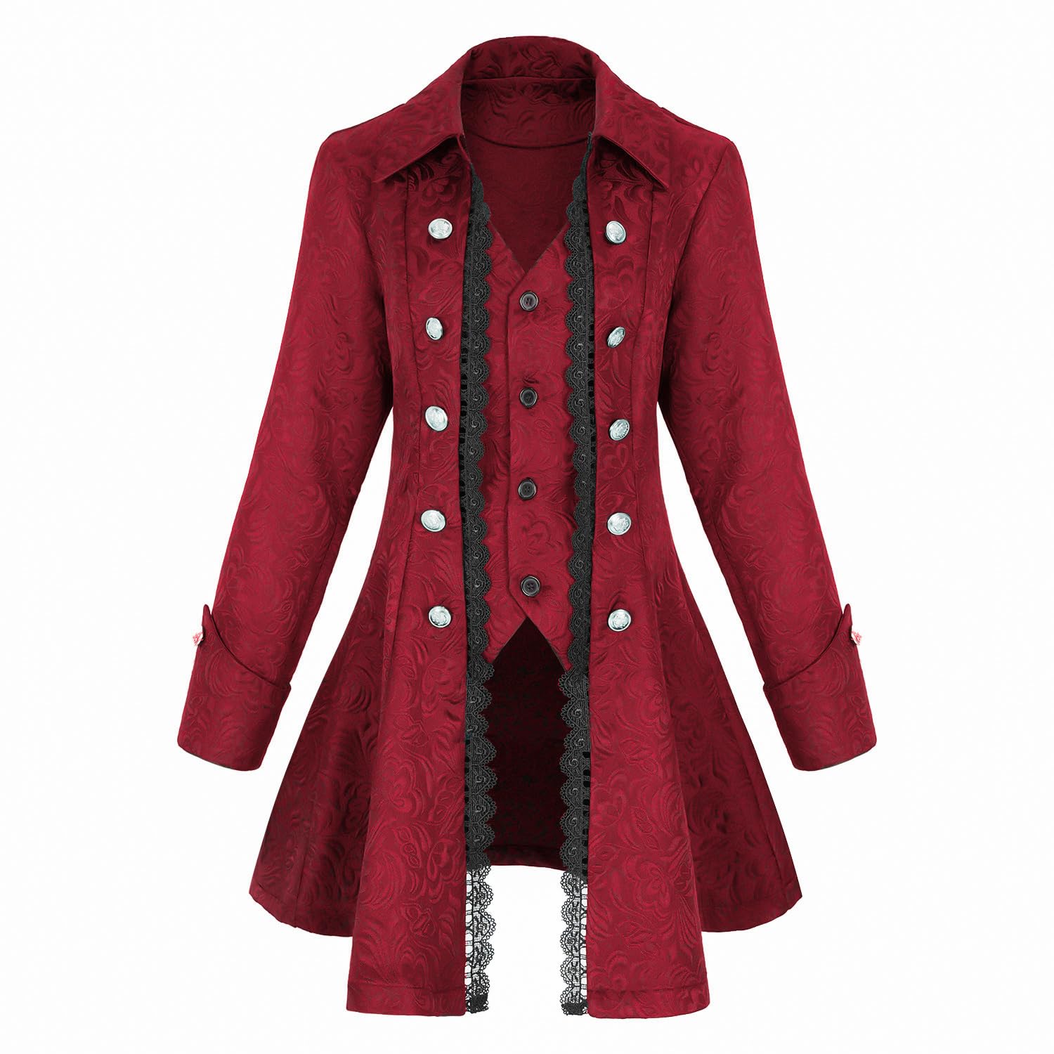 Teyujosem Women's Renaissance Gothic coat medieval pirate steampunk ...