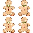 Amazon.com | UPware 10 Inch Gingerbread Man Shaped Plates Set of 4 ...
