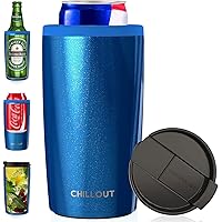 Clear Water Home Goods 4-in-1 Stainless Steel 12 oz Double Wall Vacuum ...