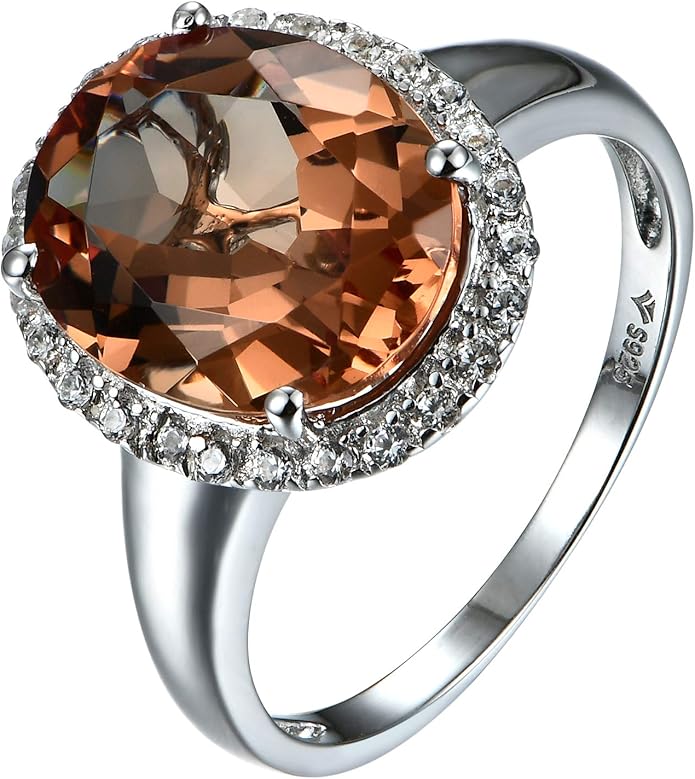 925 Sterling Silver Ring Oval Cut Color Change Gemstone Ring for Women ...