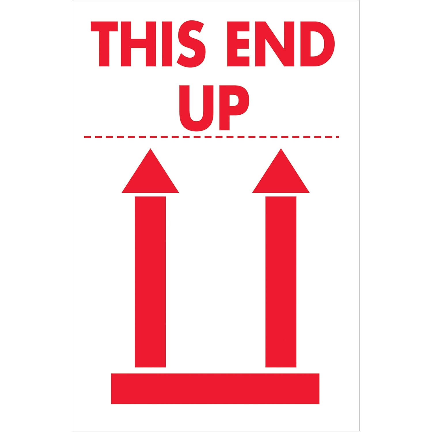 Amazon.com: "This End Up" Labels/Stickers, 2" x 3", Red/White, 500 ...