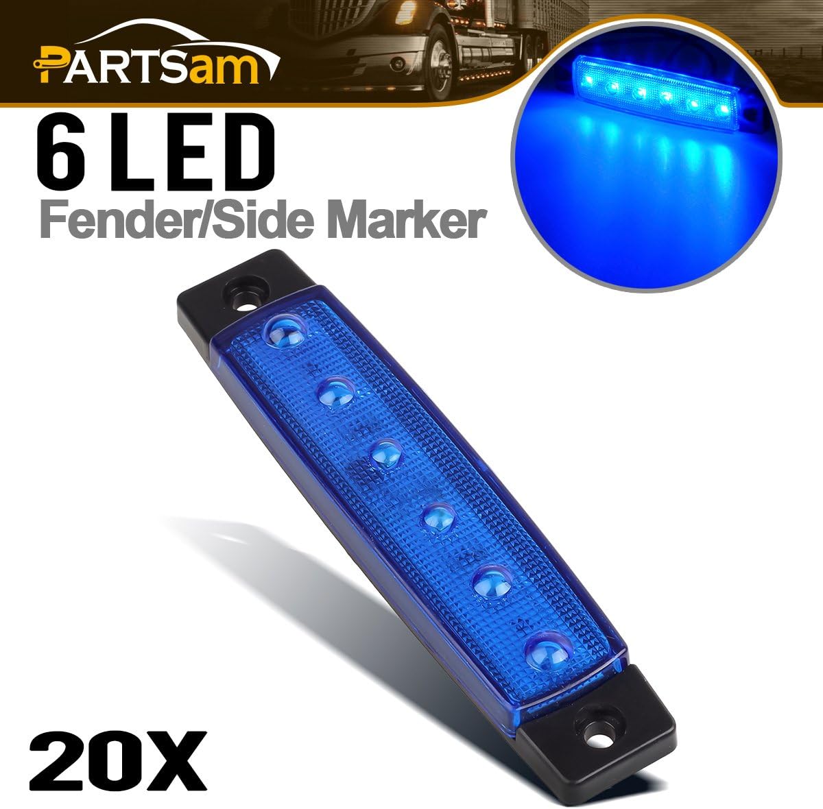 Amazon.com: Partsam 20PCS 3.8" Blue Led Marker Light Truck Trailer Boat ...