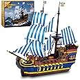 Amazon.com: YESHIN Pirates Ship Model Building Blocks Kits, MOC ...