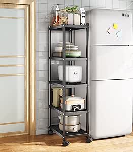 Amazon.com: PXRACK 5 Tier Heavy Duty Storage Shelf Rack with Rolling ...