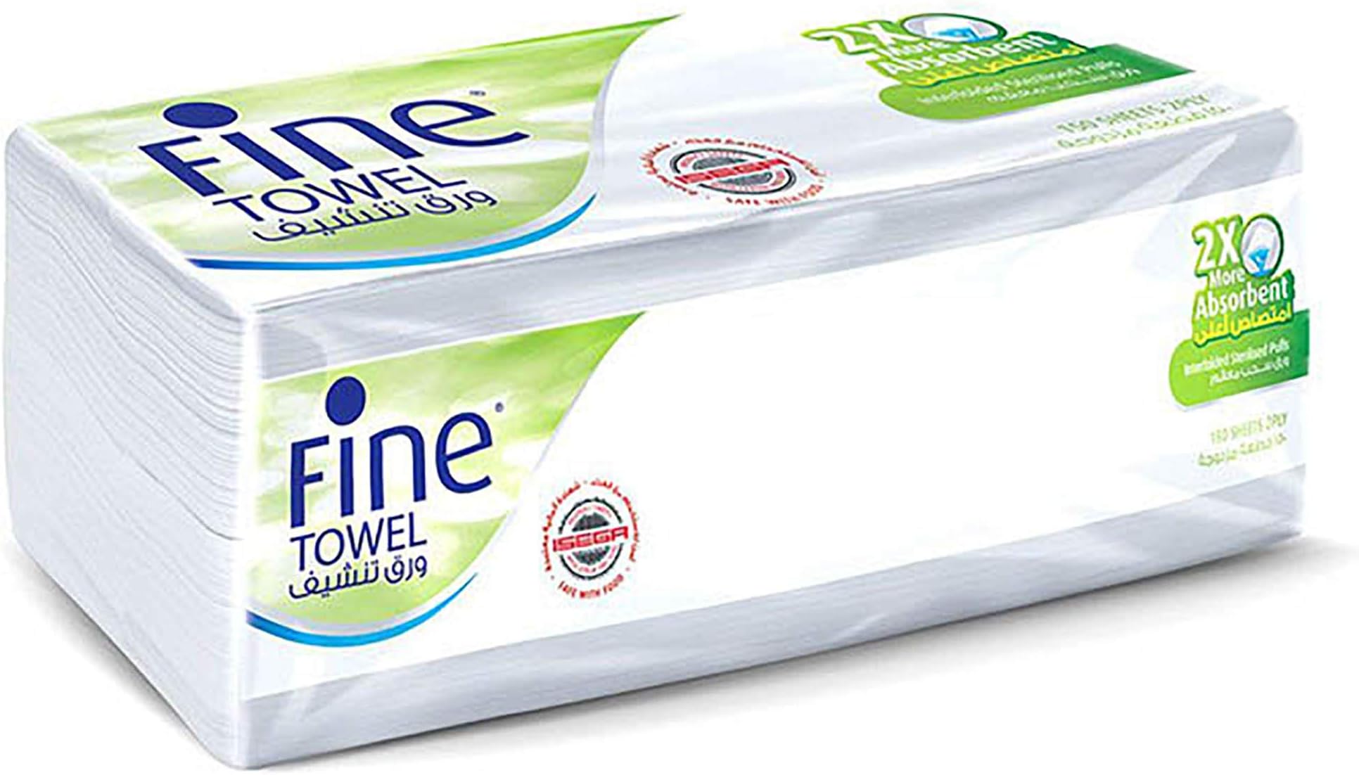 Fine 2X More Absorbent Kitchen Paper Towel Interfolded - 150 Sheets x 2 ...
