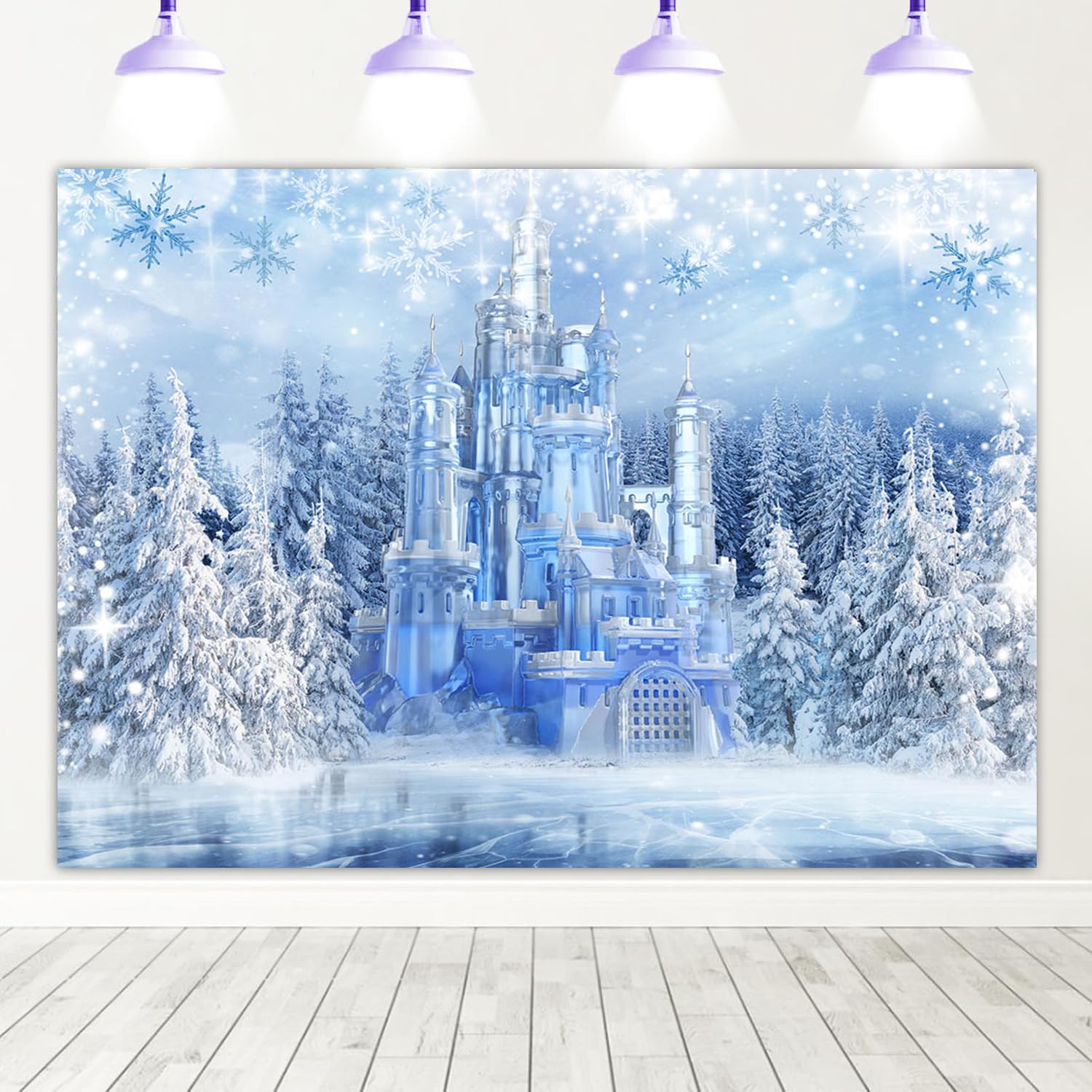Mocsicka Winter Castle Backdrop Ice Frozen World Winter Wonderland ...