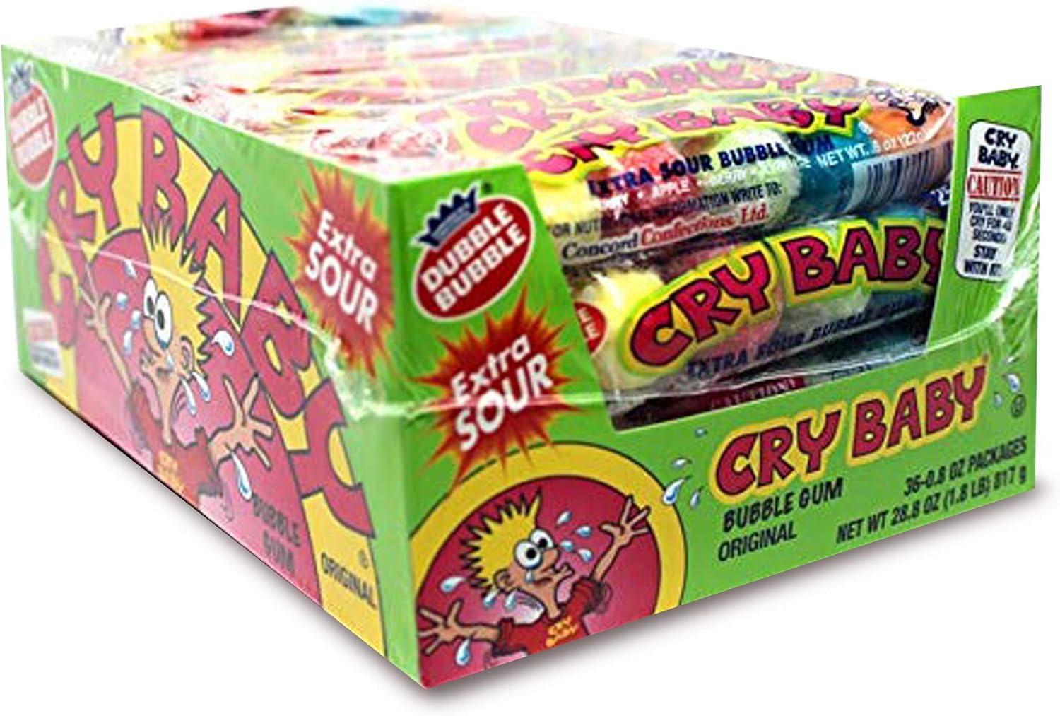 Dubble Bubble, Cry Baby Bubble Ball – Extra Sour Bubblegum – Gumball ...