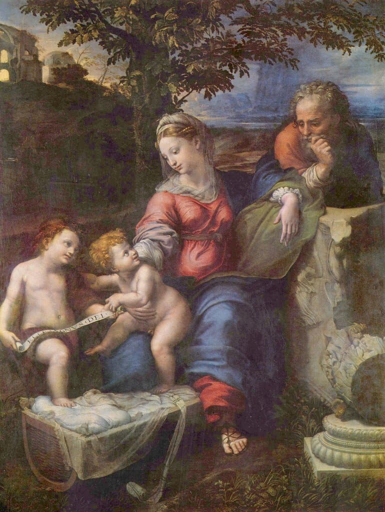 Lais Jigsaw Puzzle Raphael – Holy family under the oak tree, with John ...