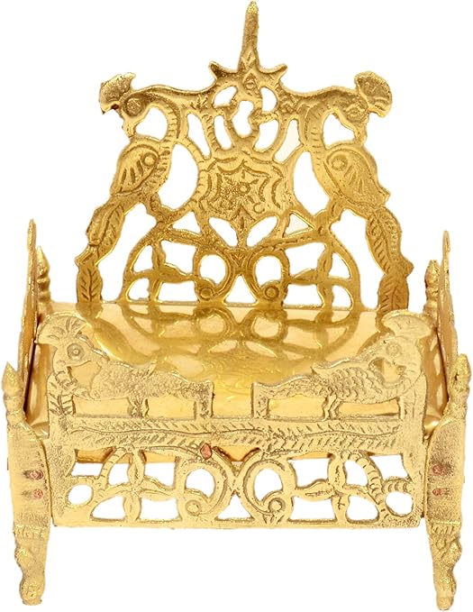Buy AKS Pure Heavy Brass Singhasan with Chatra or Seat Used in Temple ...