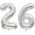 Amazon.com: Large Silver 26 Number Balloons, 40 Inch Jumbo Number 26 ...