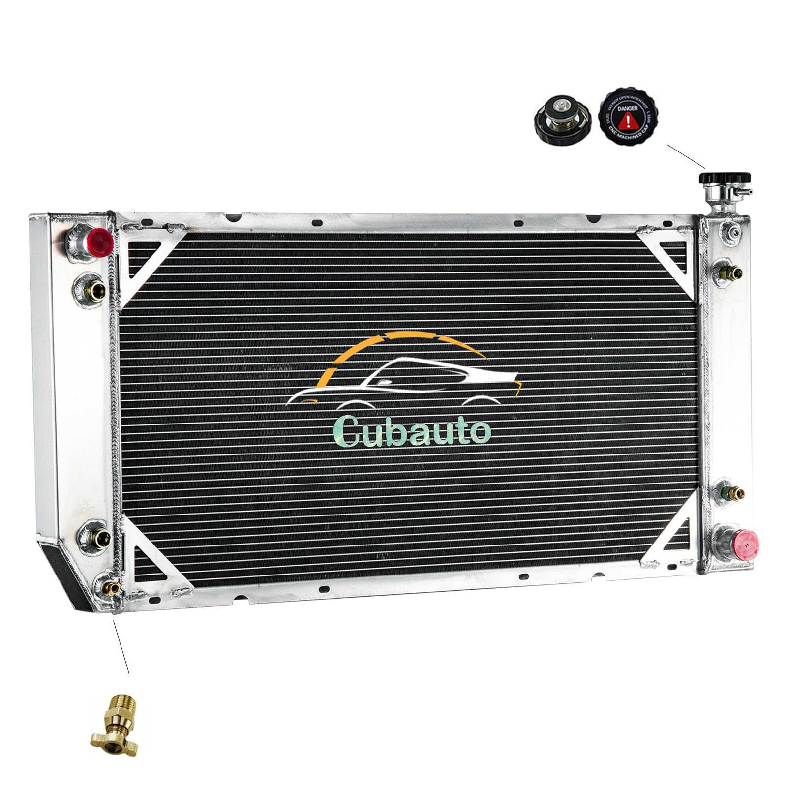 Cubauto Aluminum Radiators, 4 Row Core Radiator For Chevy GMC C2500 ...