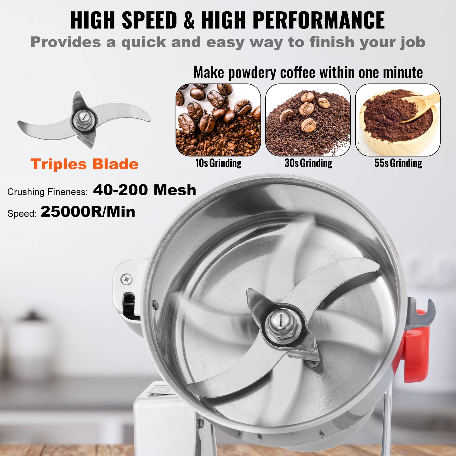 Mua VEVOR Portable Grain Mill 2500 g Grinder 3750 W, Multifunctional ...