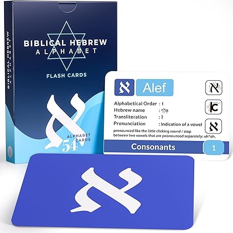 Mua Hebrew Biblical Alphabet Flash Cards – Alef Bet 48 Letter ...