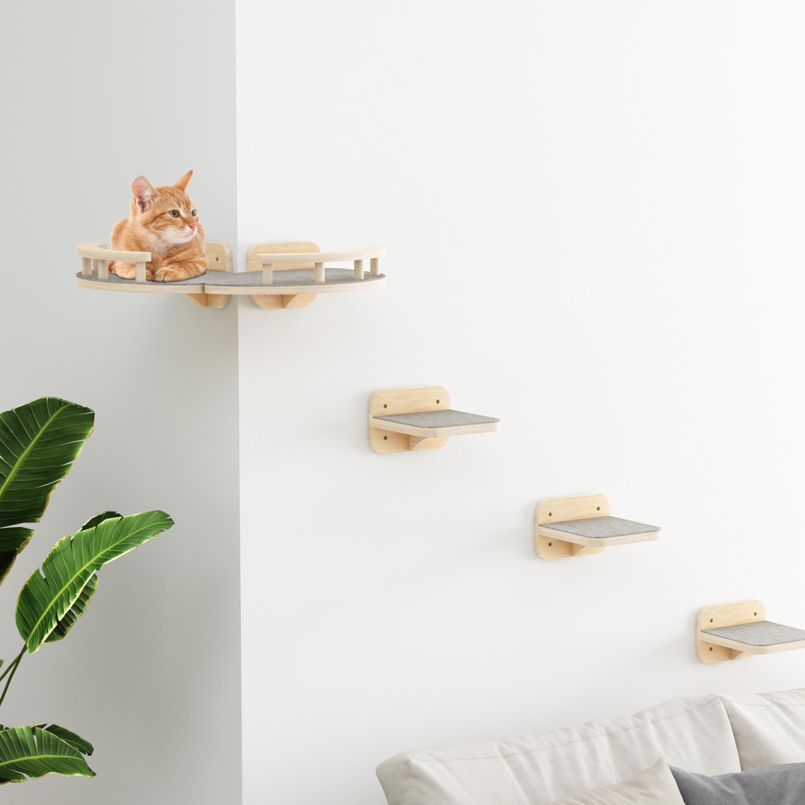 Megidok Modern Cat Wall Furniture, Cat Wall Shelves Fit Cat Up to 22Lbs ...