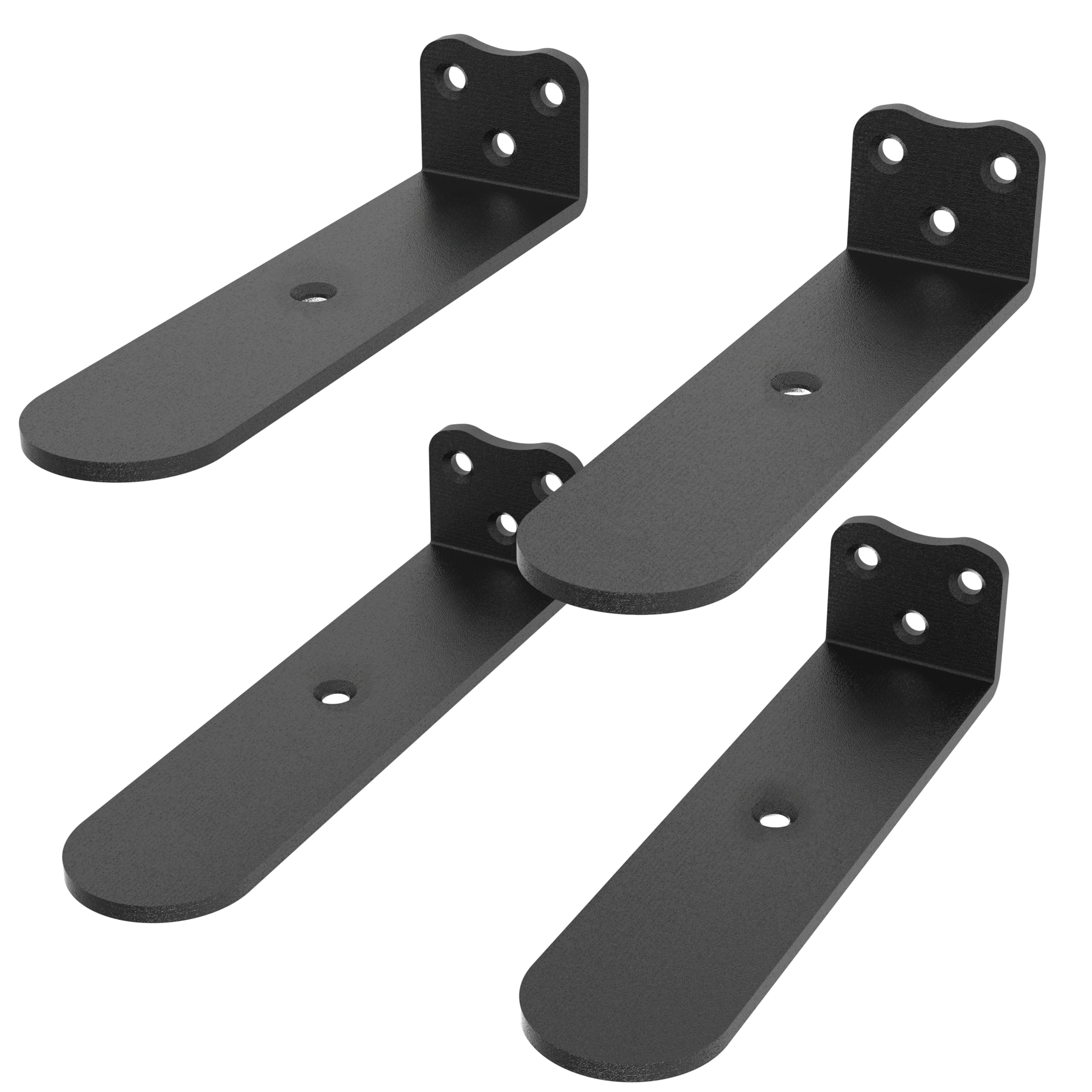 Floating Shelf Bracket, 4 Inch (1/4 In Thick) Black Shelf Bracket,4 ...