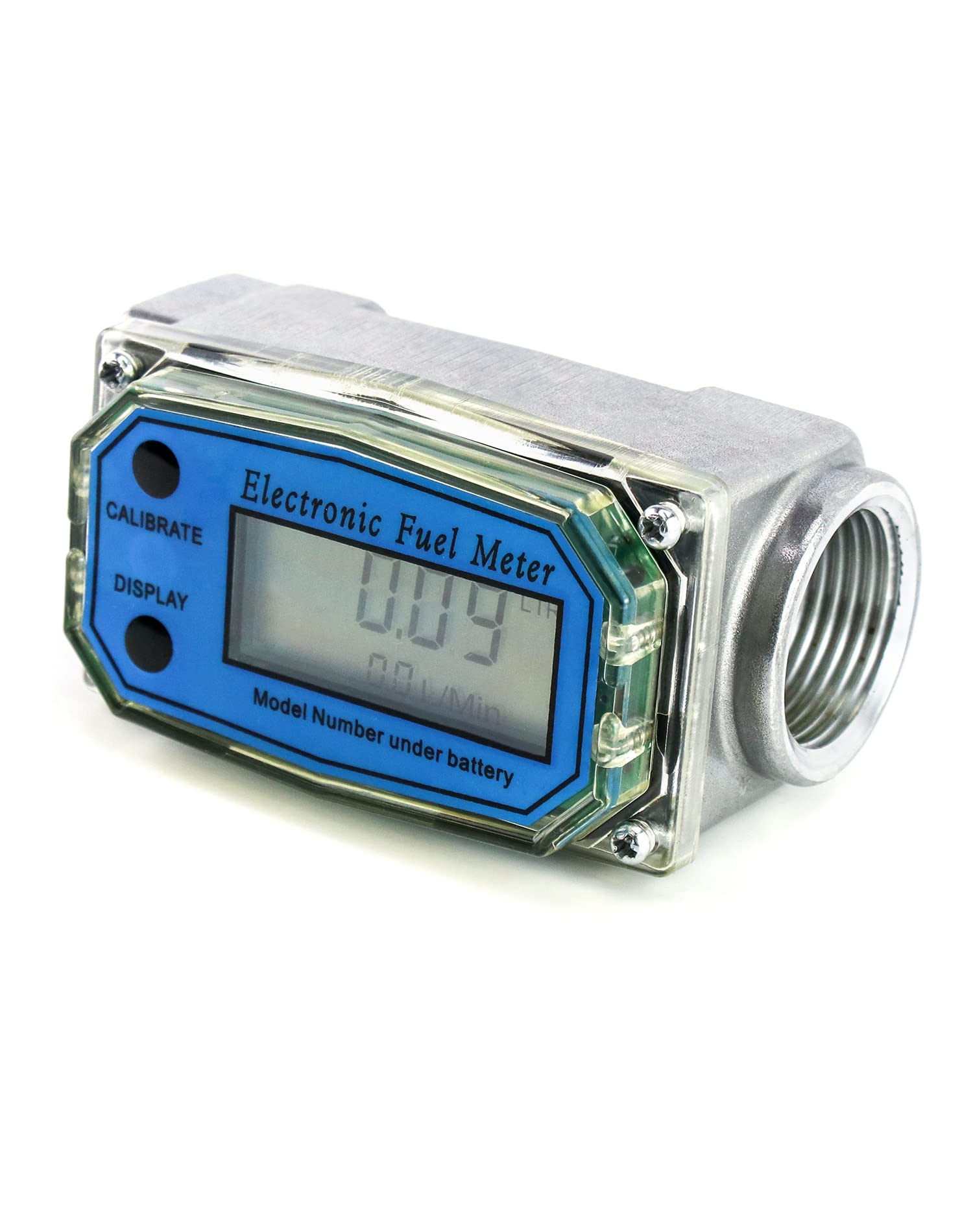 Mua QWORK Digital Turbine Flow Meter with LCD Display - NPT Counter Gas Oil Fuel Flowmeter for ...