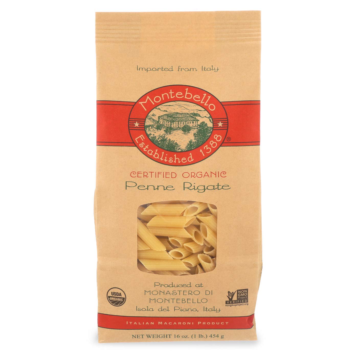 Amazon.com : Montebello Organic Penne Rigate Pasta, 16 OZ : Grocery ...