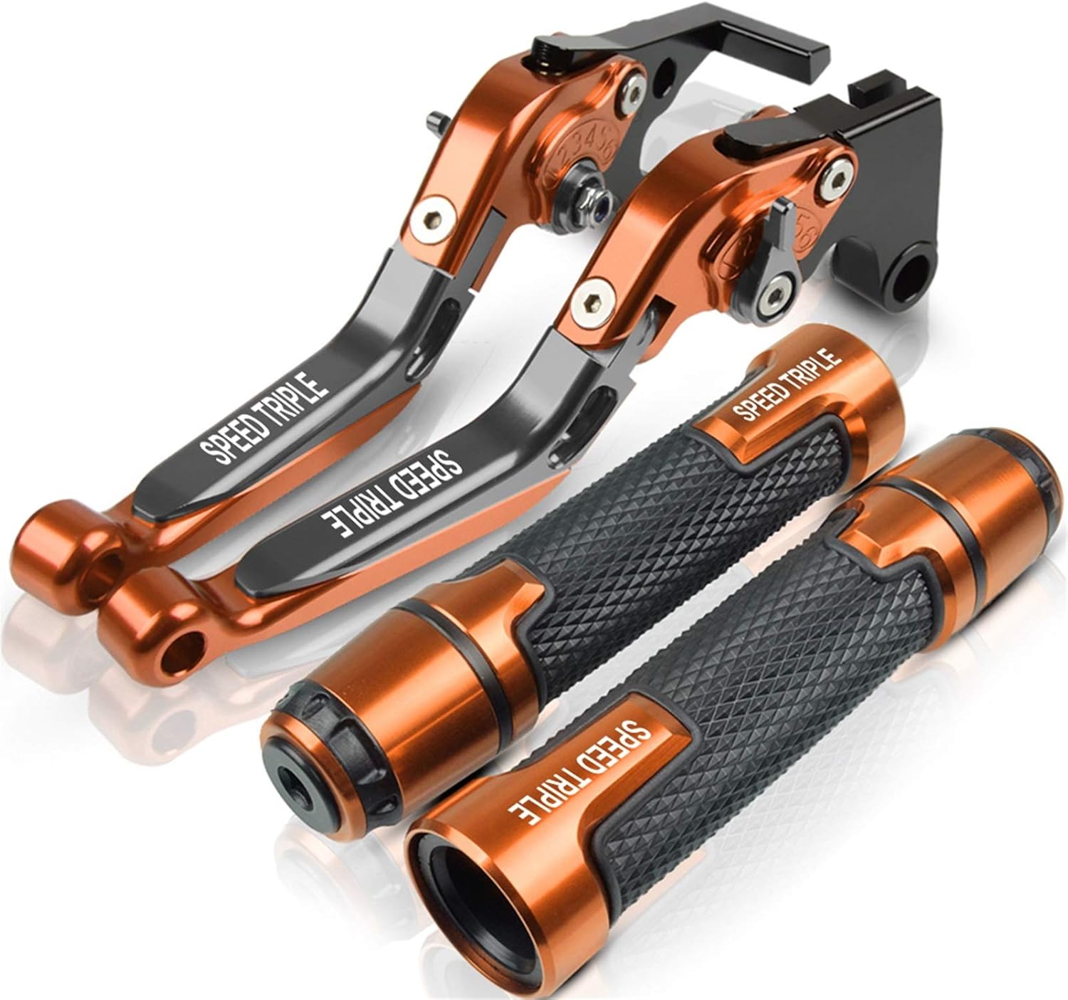 Motorbike Grips Motorcycle Adjustable Brake Clutch Lever Hand Handle ...