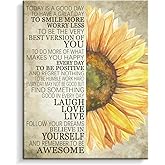 Amazon.com: Farmhouse Sunflower Wall Art Rustic Hummingbird Pictures ...