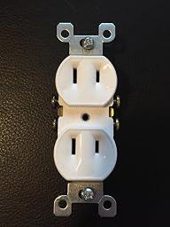 Leviton 223-W 15 Amp, 125 Volt, Duplex Receptacle, Residential Grade ...