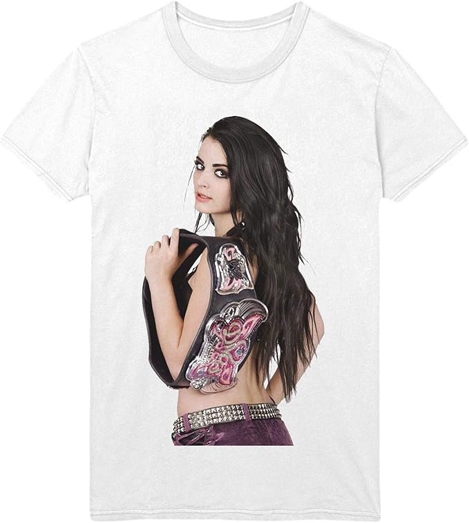Paige English Diva Print Wrestling White T Shirt WWE: Amazon.de: Bekleidung