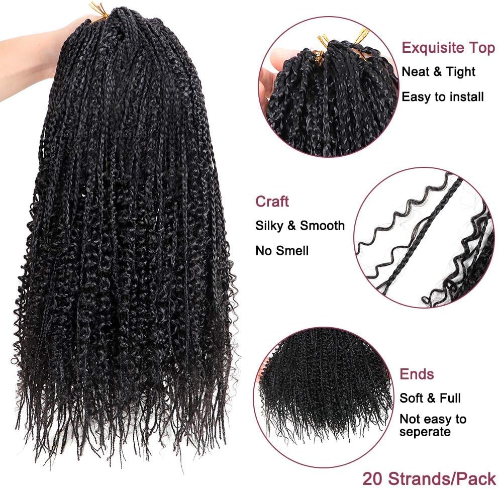 6 Packs Goddess Box Braids With Wavy Stands 20 inch Synthetic Braiding ...