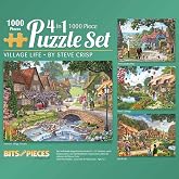 Amazon.com: Bits and Pieces – 4-in-1 Multi-Pack Jigsaw Puzzles by ...