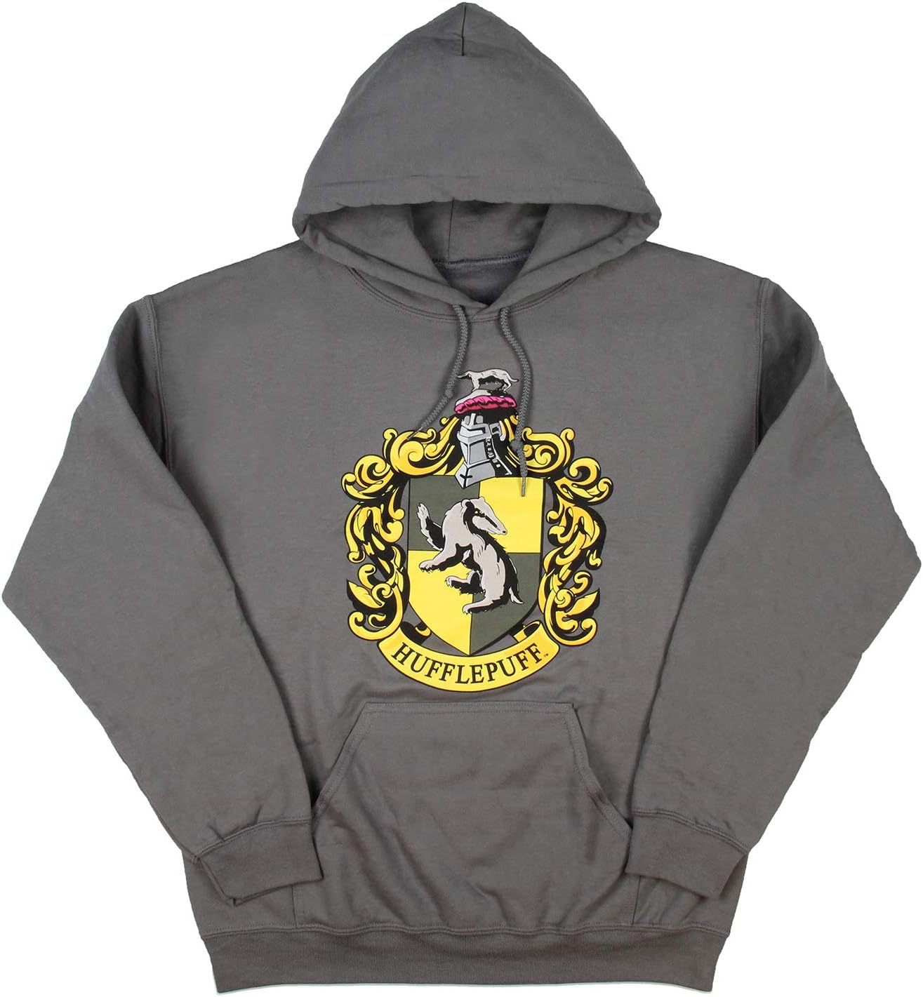 Harry Potter Hufflepuff Men's House Crest Hooded Sweatshirt Pullover ...