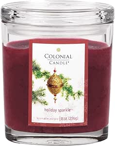Amazon.com: Colonial Candle Holiday Sparkle 8 oz Scented Oval Jar ...